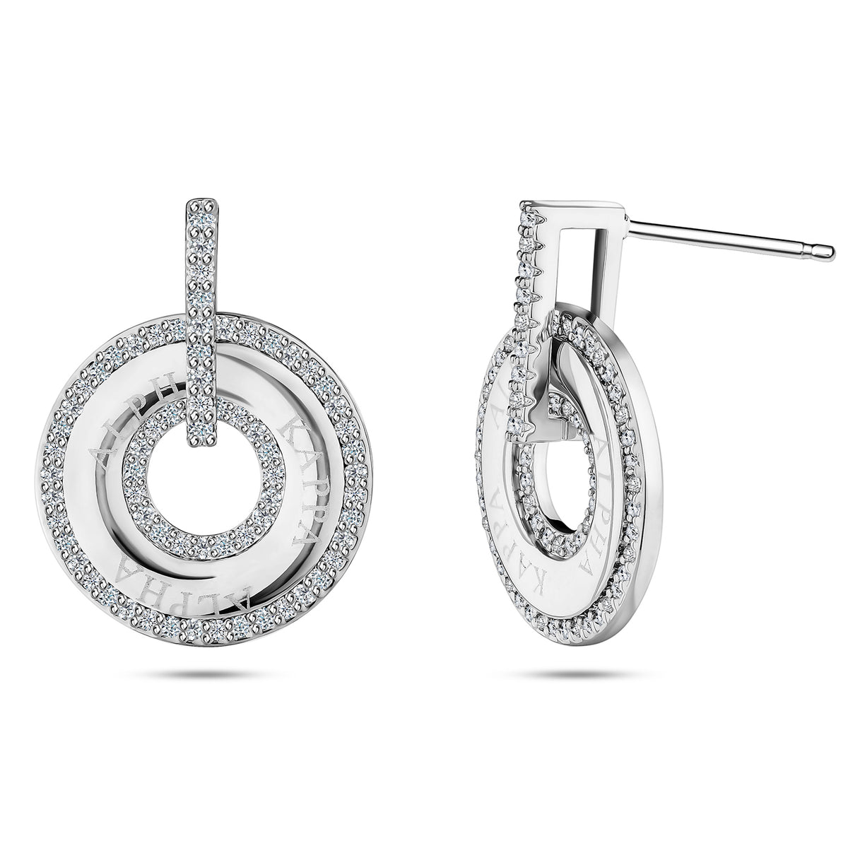 Circle Loop Alpha Kappa Alpha Earrings-Silver - RealGreek.com